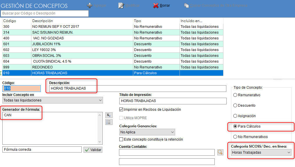 Exportación a SICOSS / Declaración en linea (F931)