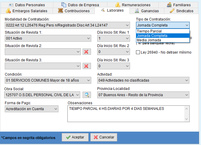 Exportación a SICOSS / Declaración en linea (F931)