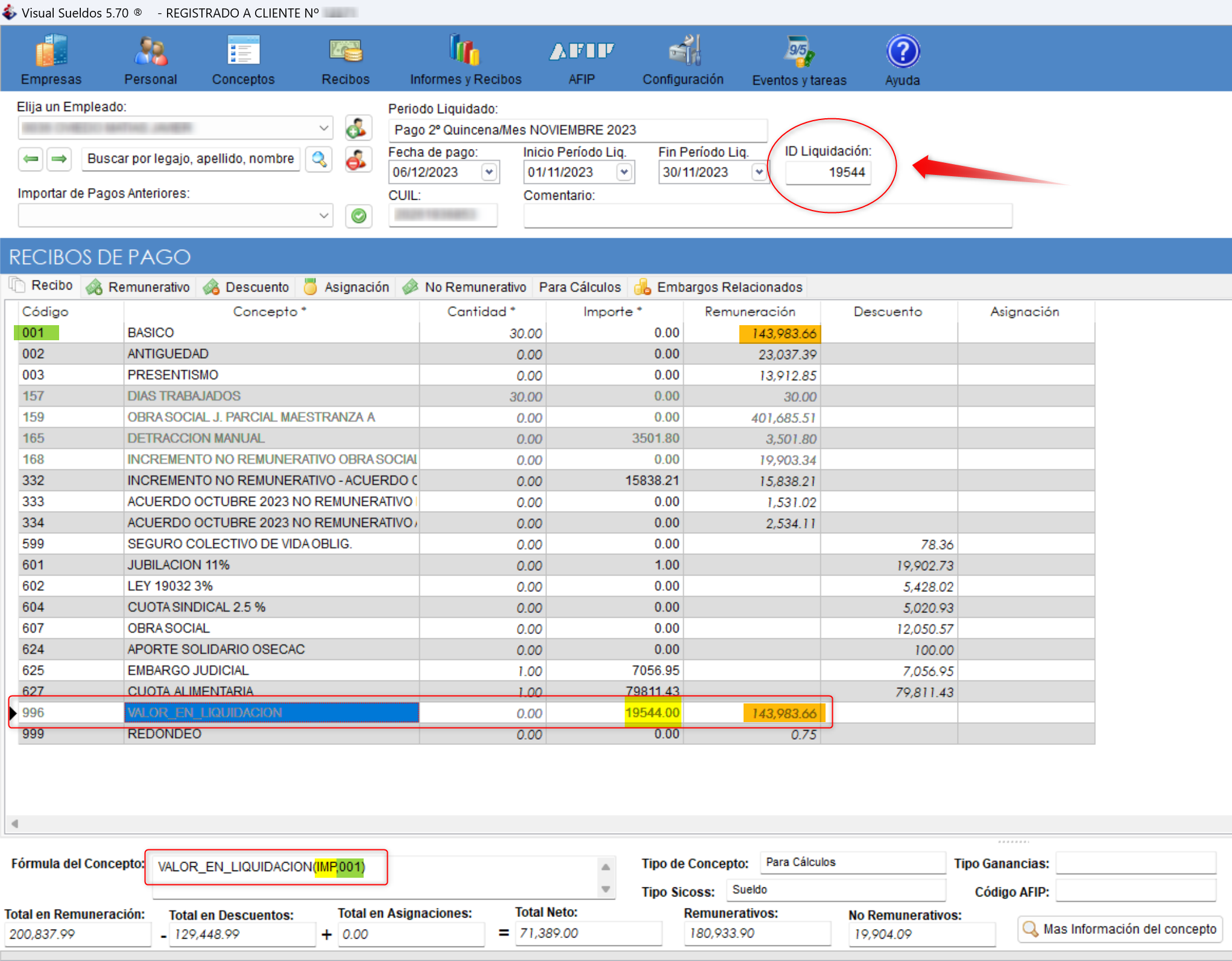 Palabras Claves en Fórmulas de Conceptos